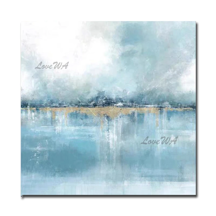 Abstract Light Color Art Pure Hand painted Canvas Oil Painting Wall Art ...