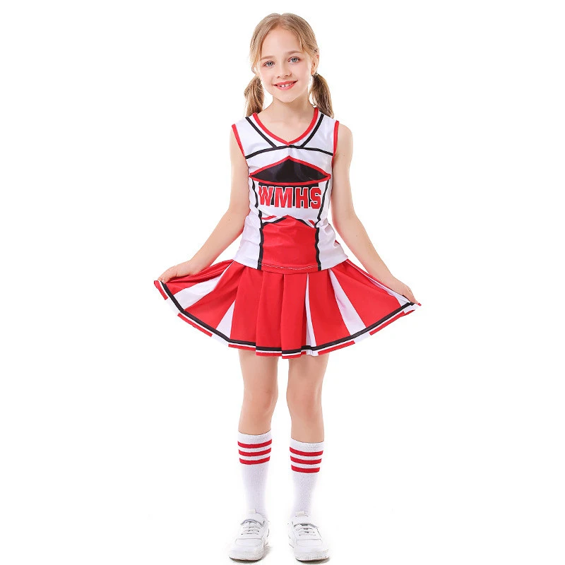 Child Girls Cheerleader Costume Stage Performance Uniform Cosplay Party ...