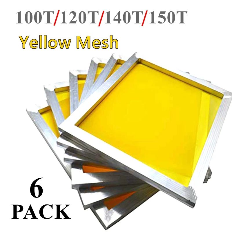 6pcs Aluminium Screen Printing Frame Stretched With 120T/140T/150T Silk ...