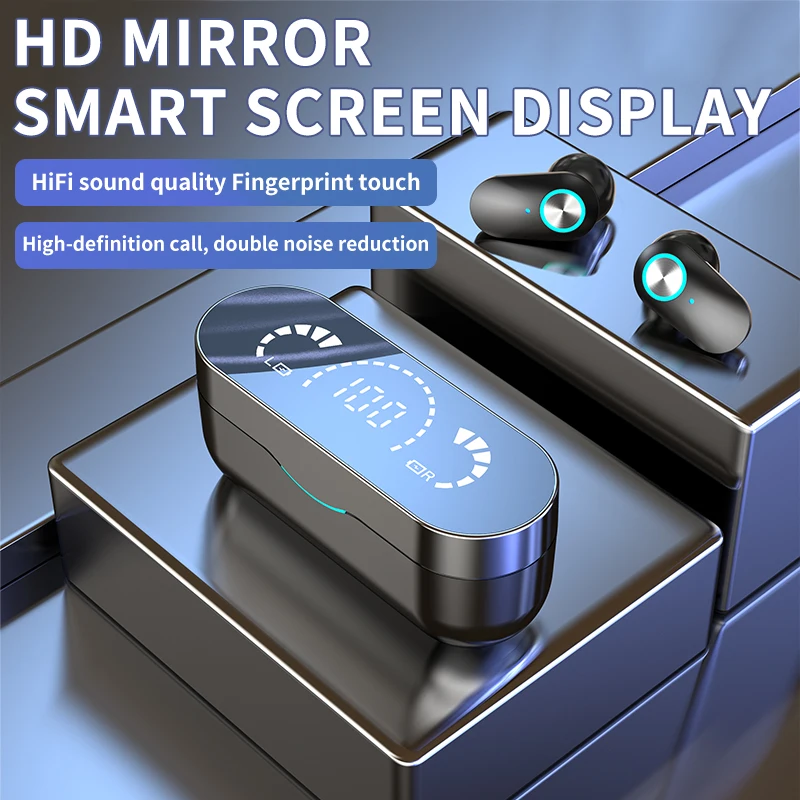 Miniauriculares TWS con Bluetooth 5,0, cascos inalámbricos HD con Control táctil para juegos ...