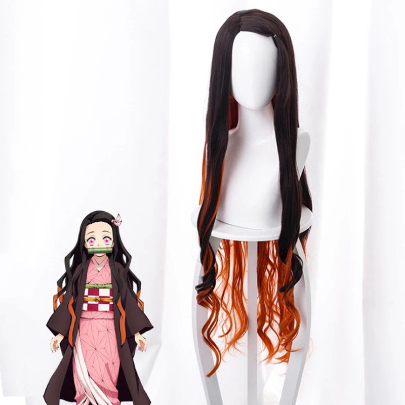 Anime Kimetsu No Yaiba Cosplay Wigs Nezuko Kamado Cosplay Synthetic Wig ...