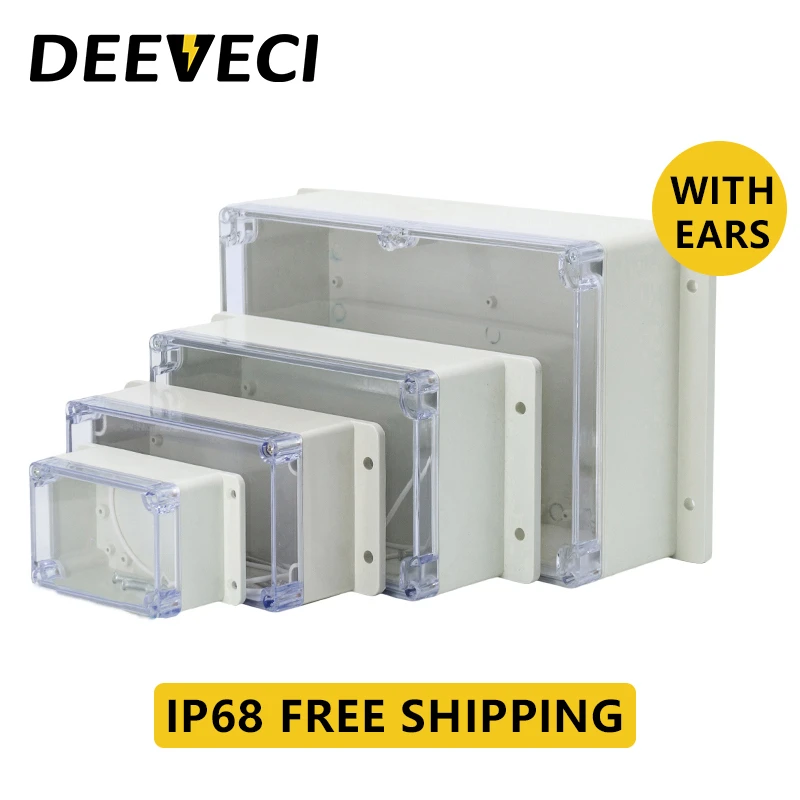 IP68 Plastic Transparent Waterproof Enclosure Box Electronic Project ...