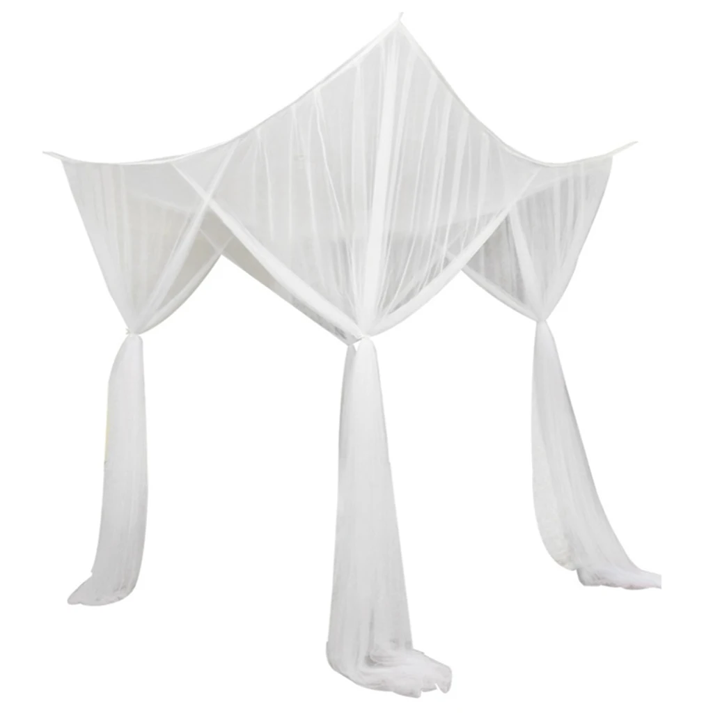 Fine-Mesh-4-Corner-Post-Bed-Canopy-Hanging-Bed-Curtain-Drape ...
