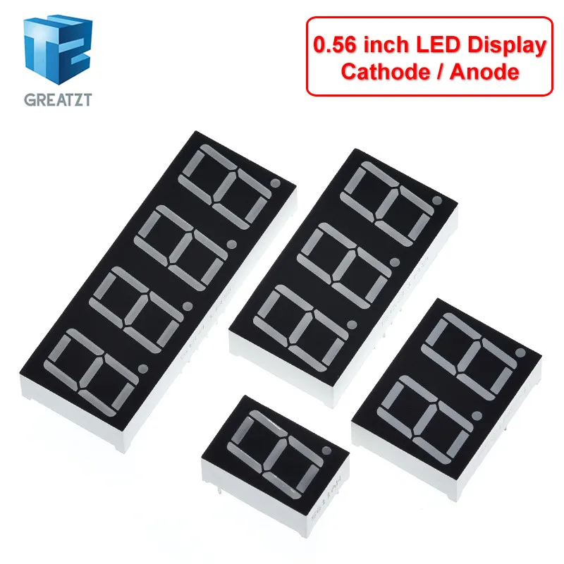 0.56 Inch Led Display 7 Segment 1 Bit/2 Bit/3 Bit/4 Bit Digit Tube Red ...