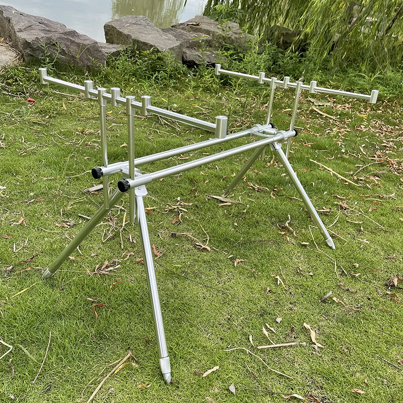Aluminum Carp Fishing Rod Pod Stand Holder Adjustable Retractable ...