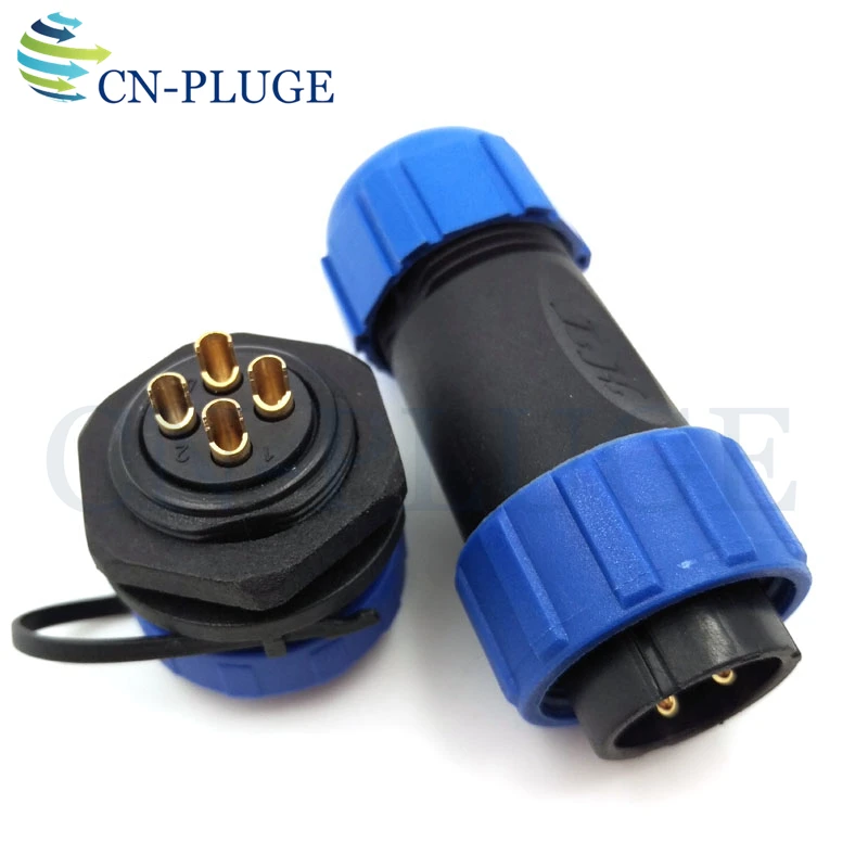 SP21-4-Pin-Round-Cable-Connector-Waterproof-Aviation-Threaded-Connector ...