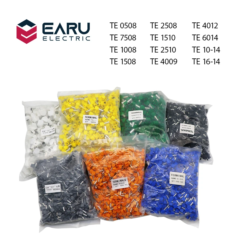 1000pcs Te0508 Te1508 Te7508 Double Pipe Twin Cord Electrical Wire ...