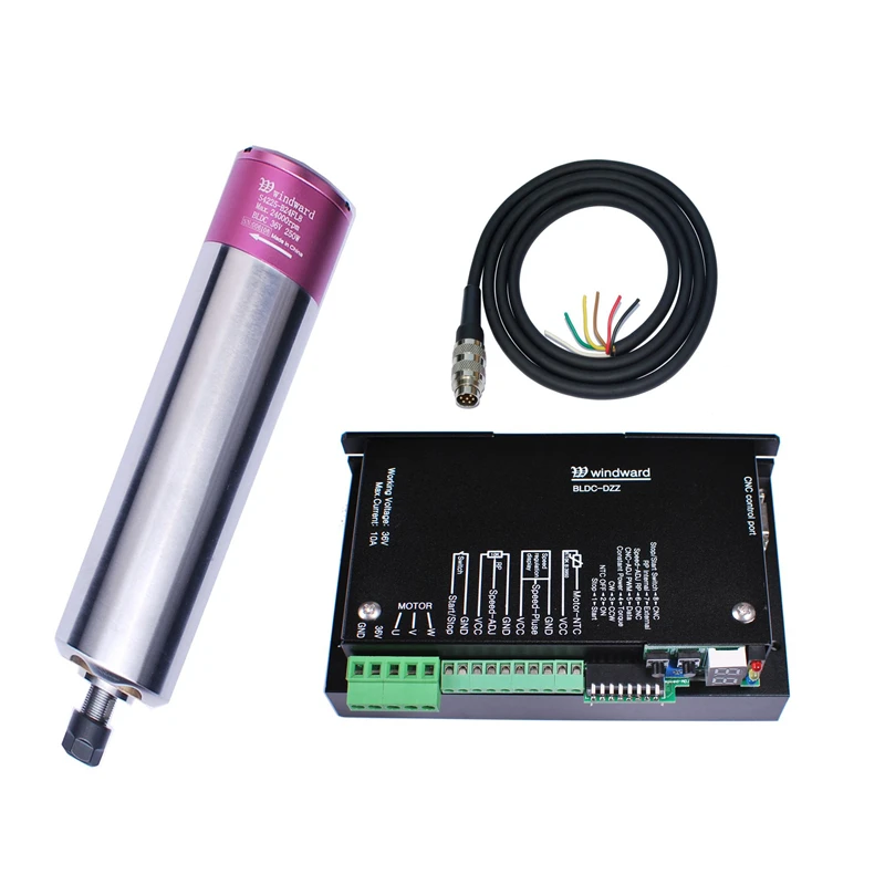 250w 24000rpm ER8 Brushless spindle motor+MACH3 driver CNC spindle kits ...