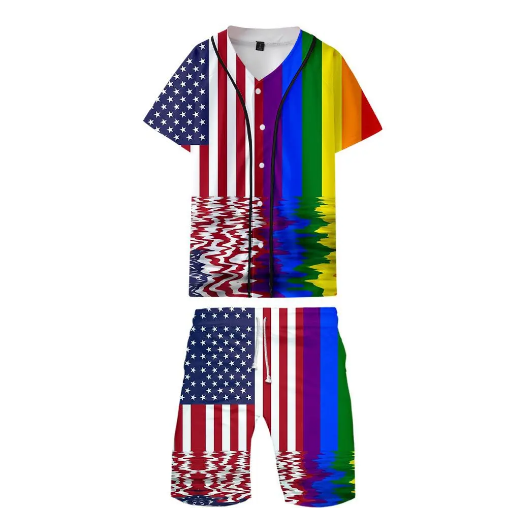 LGBT Pride Sporty Two-Piece Outfit (Baseball Jersey & Shorts) - Queerks™
