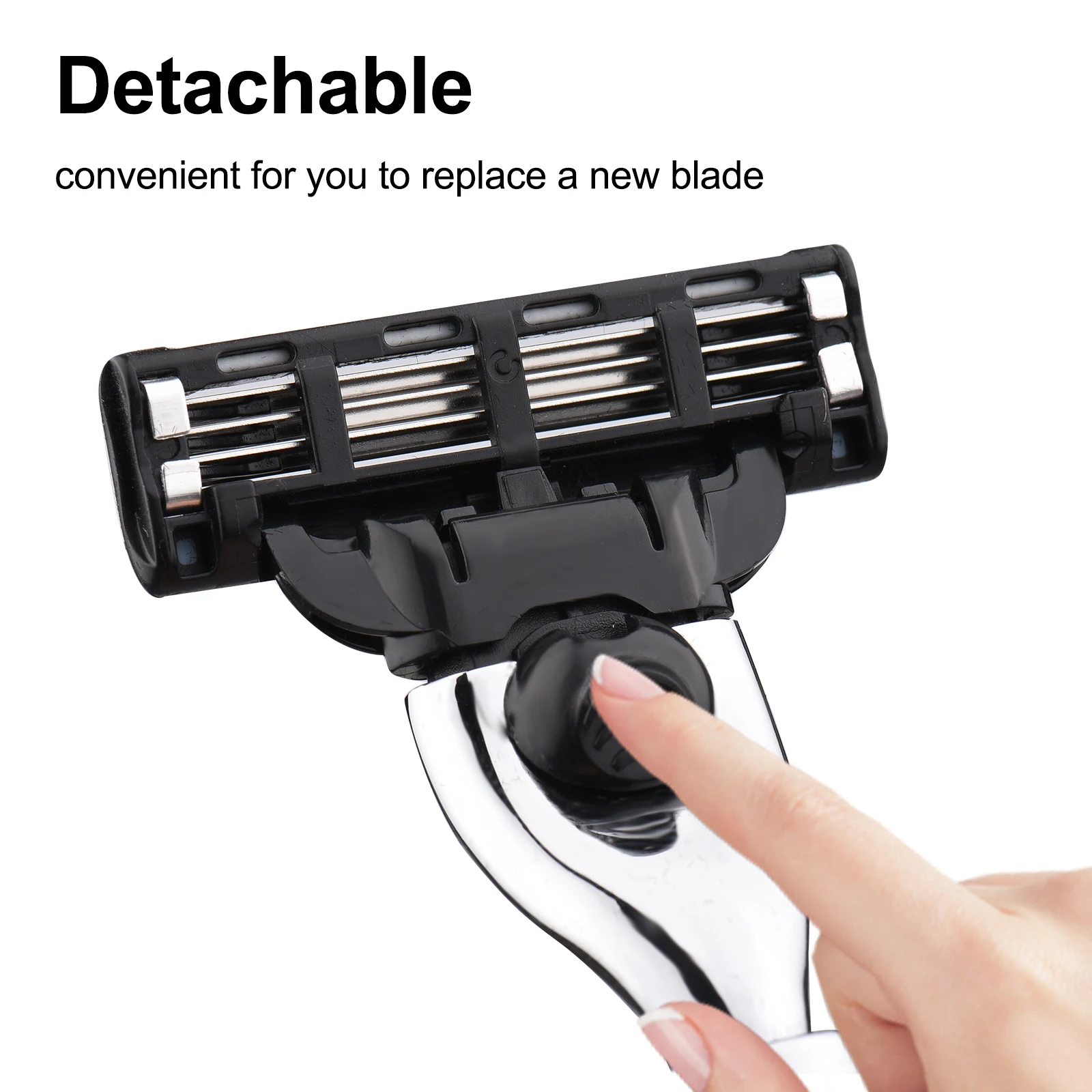 Shaving Razor with PU Storage Bag Safety Beard Razor Metal Mustache ...