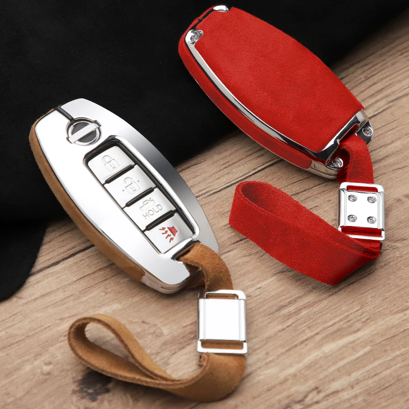Car-Leather-Key-Cover-Case-Chain-For-Nissan-Versa-Maxima-Rogue-Armada ...