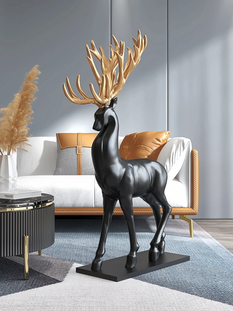 Home-Decor-Elk-Statues-Nordic-Style-Large-Landing-Deer-Home-Living-Room ...
