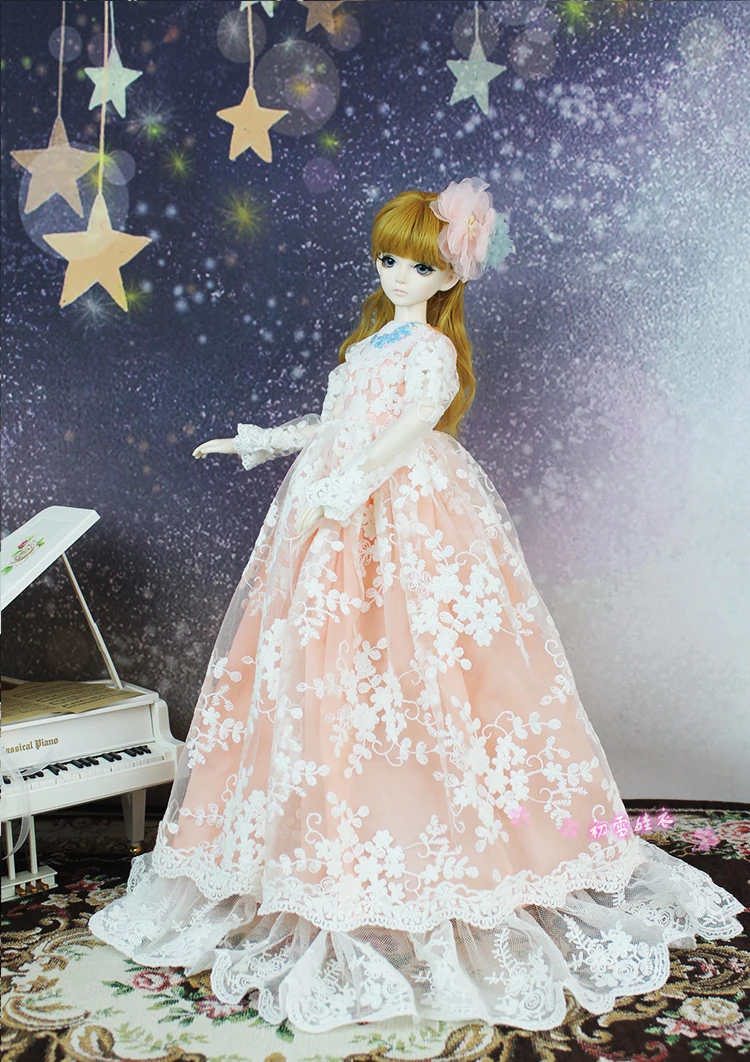 Fashion BJD Doll Clothes Dress 1/4 1/3 BJD Accessories Skirt embroidery ...