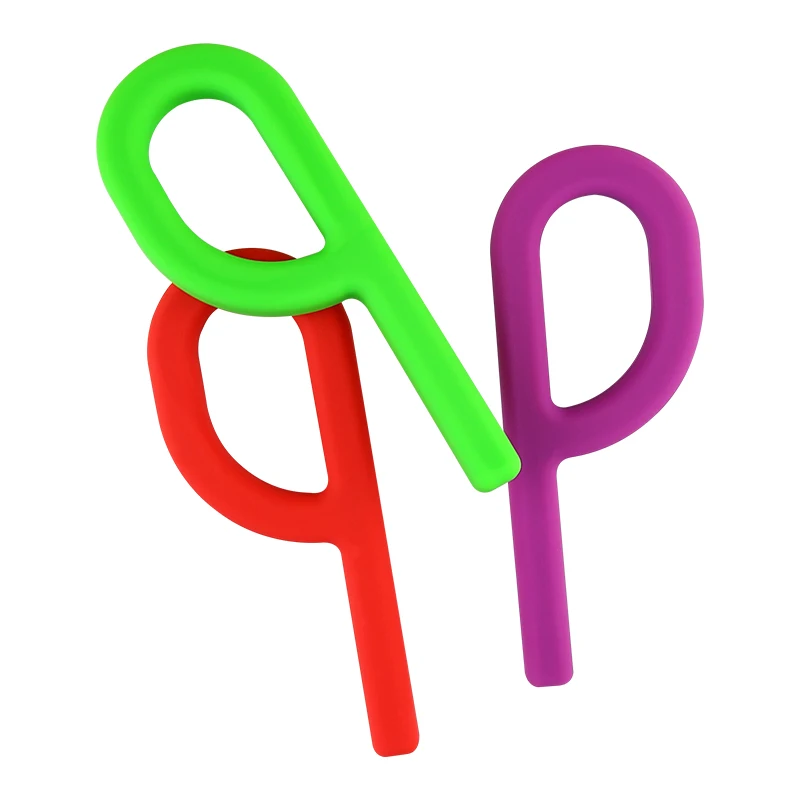3pcs Silicone P Shaped Grabber Kids Teethers Teething Toy For Children ...
