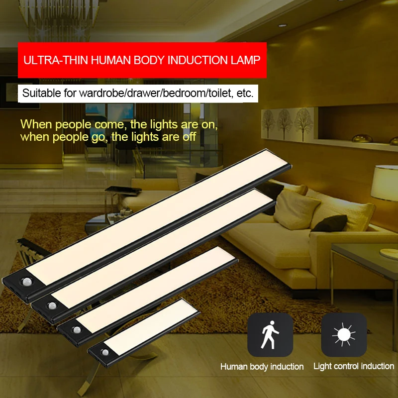 LED Ultra Thin Human Body Induction Light Bar 20/40CM USB Charging ...