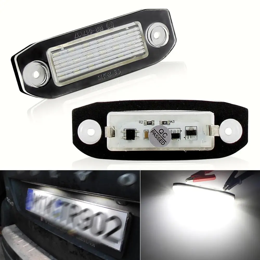 2Pcs Canbus LED License Plate Light for Volvo S80 XC90 S40 V60 XC60 S60 C70 XC70 V70 White Car ...