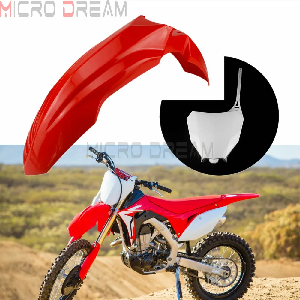 Racing Motocross Plastic Front Number Plate For Honda Crf250r Crf450r ...