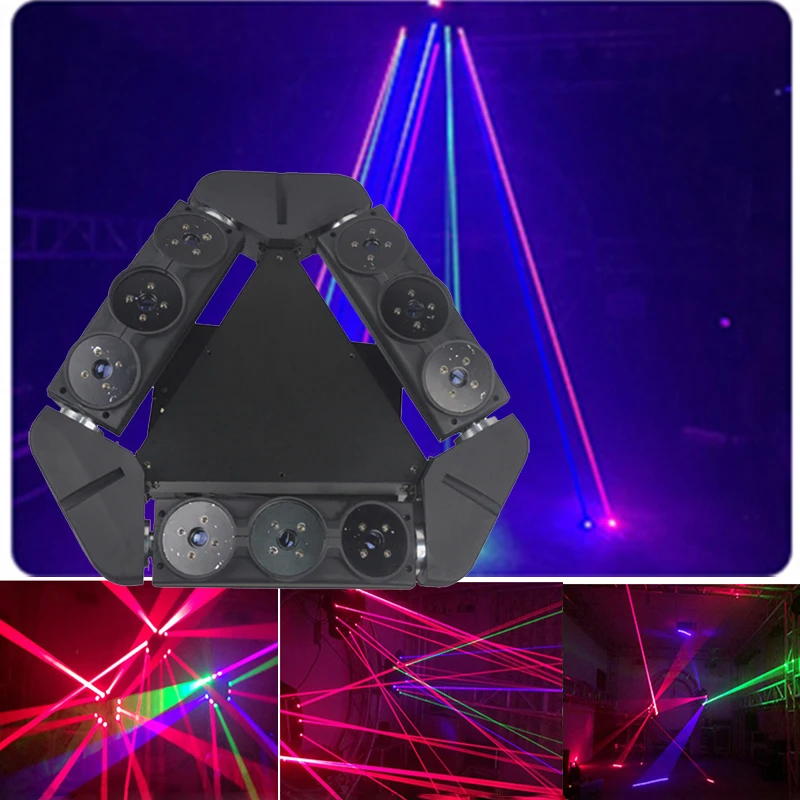 LED-Laser-Projector-DMX-Stage-Lighting-9-Eyes-Green-Spider-Moving-Head ...