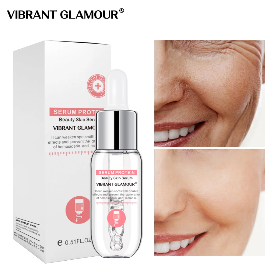 VIBRANT GLAMOUR suero Facial con proteínas, esencia antiarrugas, blanqueamiento, hidratante ...