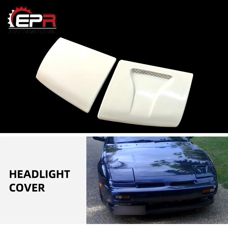 For-Nissan-S13-180SX-Fiber-Glass-Headlight-Cover-FRP-NA-Front-Bumper ...