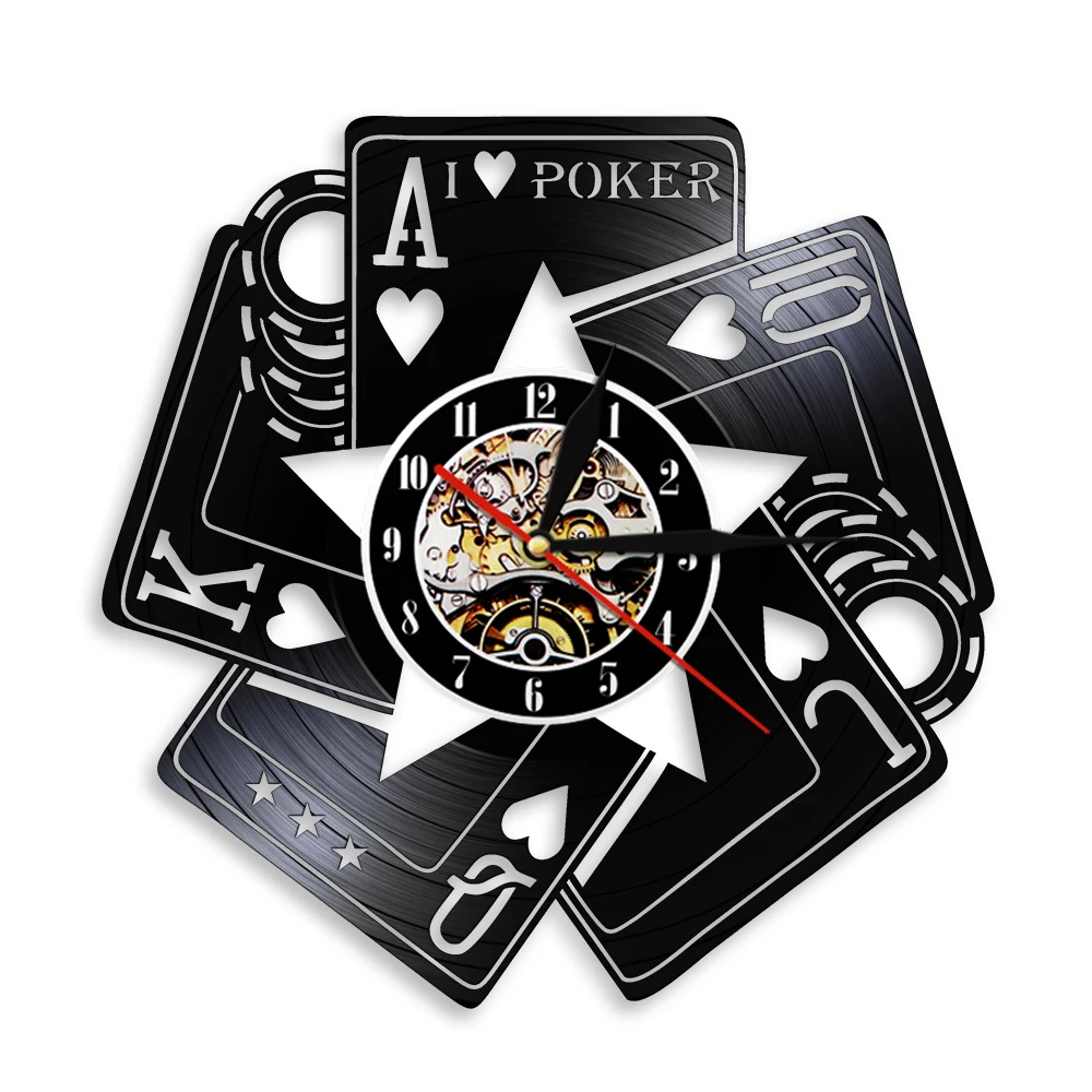 I Love Poker Casino Chips Betting Modern Wall Clock Poker Blackjack ...