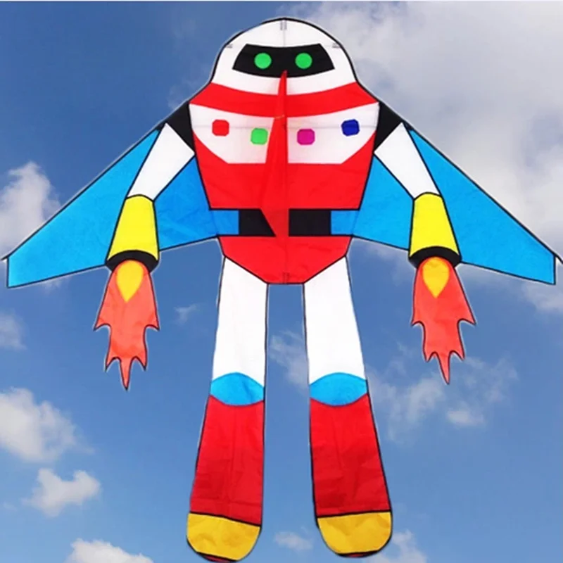 free-shipping-2m-robot-kite-flying-toys-for-children-kite-reel-line ...