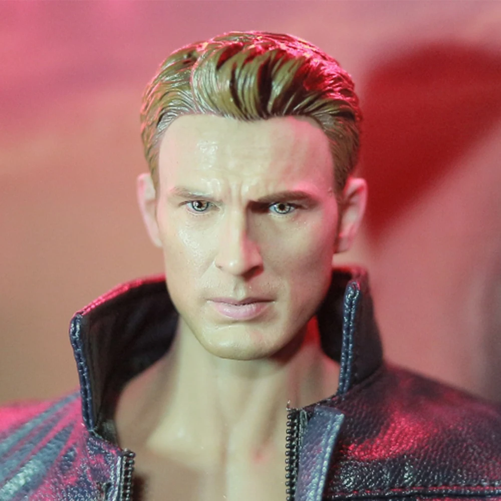 1-6-Male-Head-Sculpt-Model-Captain-Chris-Evans-Golden-Hair-Head-Scaving ...