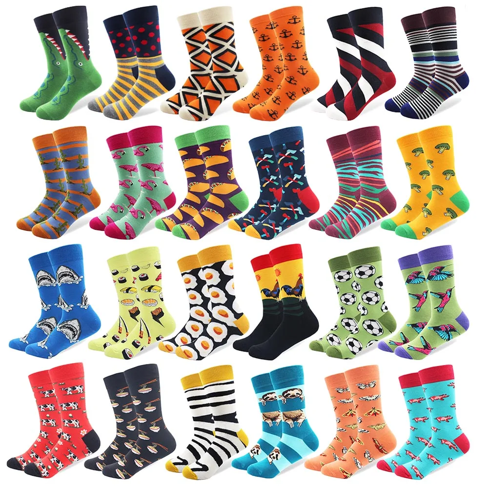 10-Pairs-Lot-Men-s-Funny-Colorful-Combed-Cotton-Happy-Socks-Multi ...