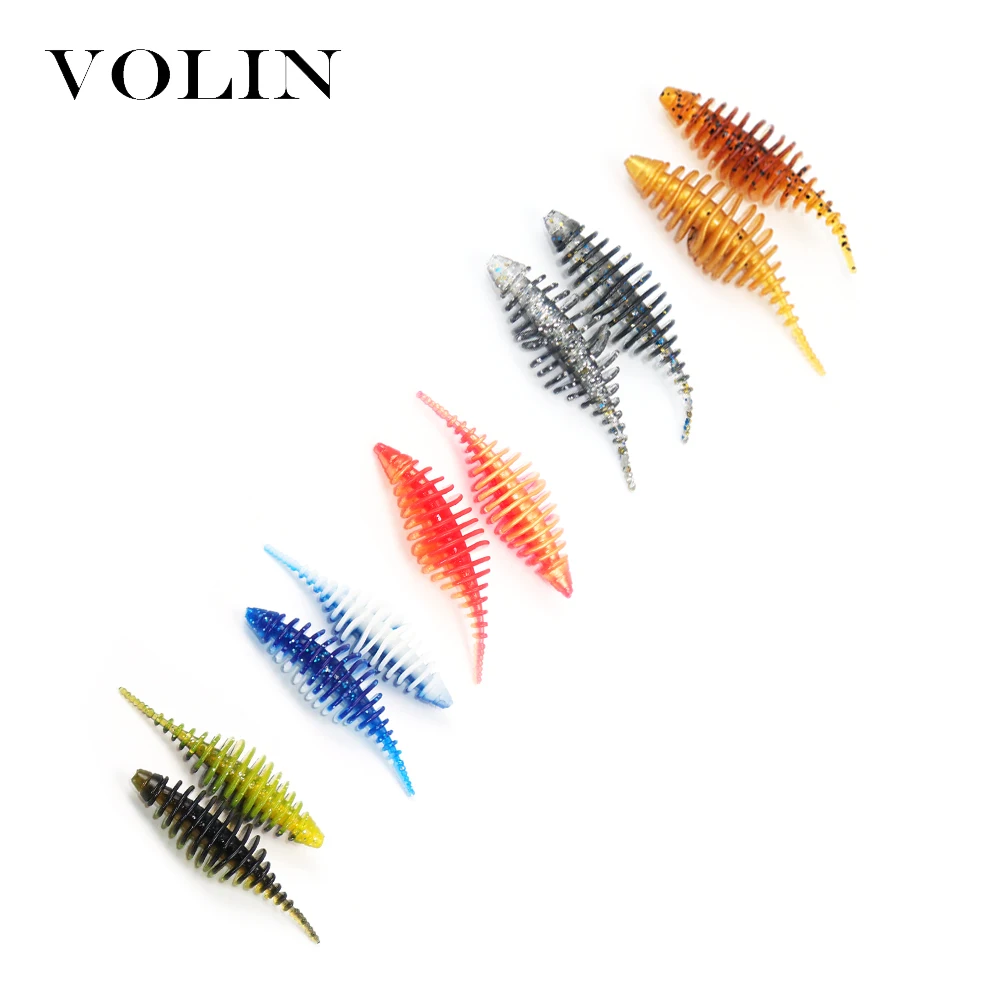 VOLIN NEW 10pcs Trout Fishing Lure 50mm 1.5g Silicone Bait Rubber ...