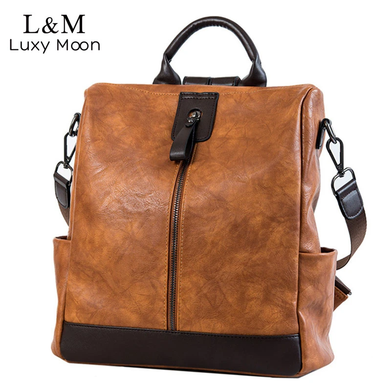 Fashion Women Leather Backpack Multifunction Leatherett Backpacks For ...