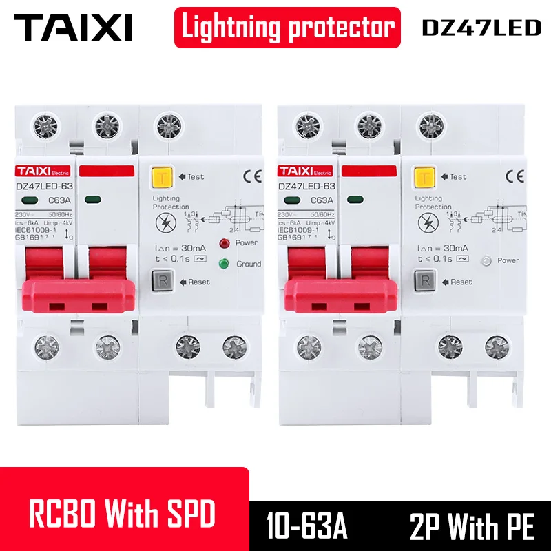 SPD-Surge-Protector-Lightning-Protector-2-Pole-DZ47LE-Circuit-Breakers ...