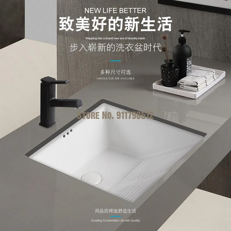 Built-in Balcony Undercounter Wash Basin Ceramic Wash Basin With ...
