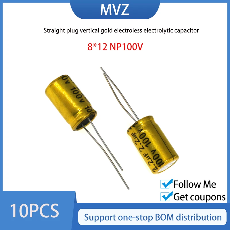 10PCS-Gold-electroless-Non-Polar-Capacitor-NP-100V-1UF-1-5UF-2-2UF-3 ...