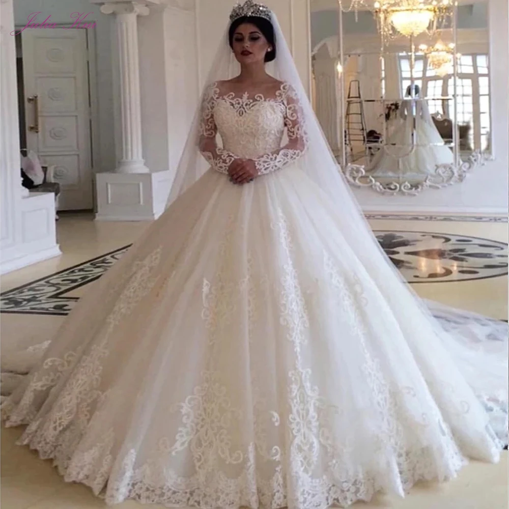 Julia Kui Classic Ball Gown Wedding Dresses With Long Sleeve Of ...