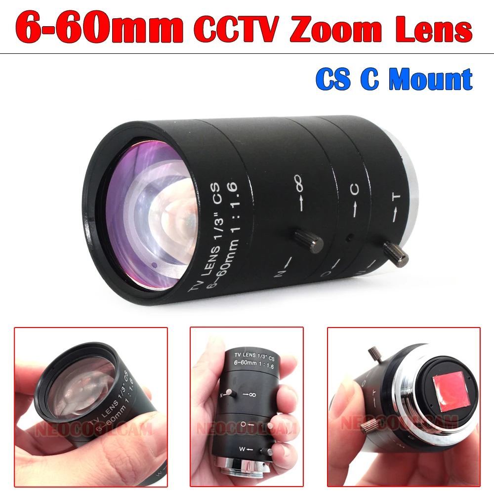 NEOCoolcam HD 6-60mm Megapixel Manual Varifocal Lens Manual Zoom ...