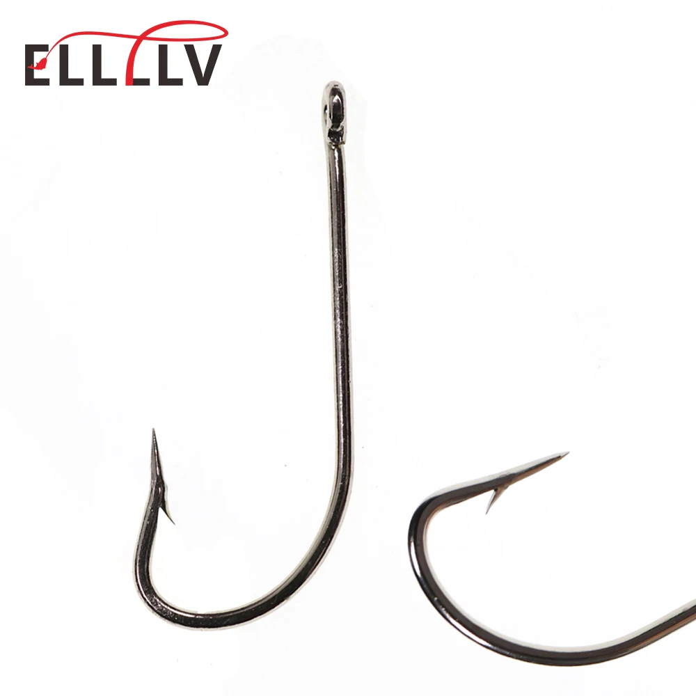 Elllv 50pcs Saltwater Fishing O'shaughnessy Jig Hooks High Carbon Steel ...