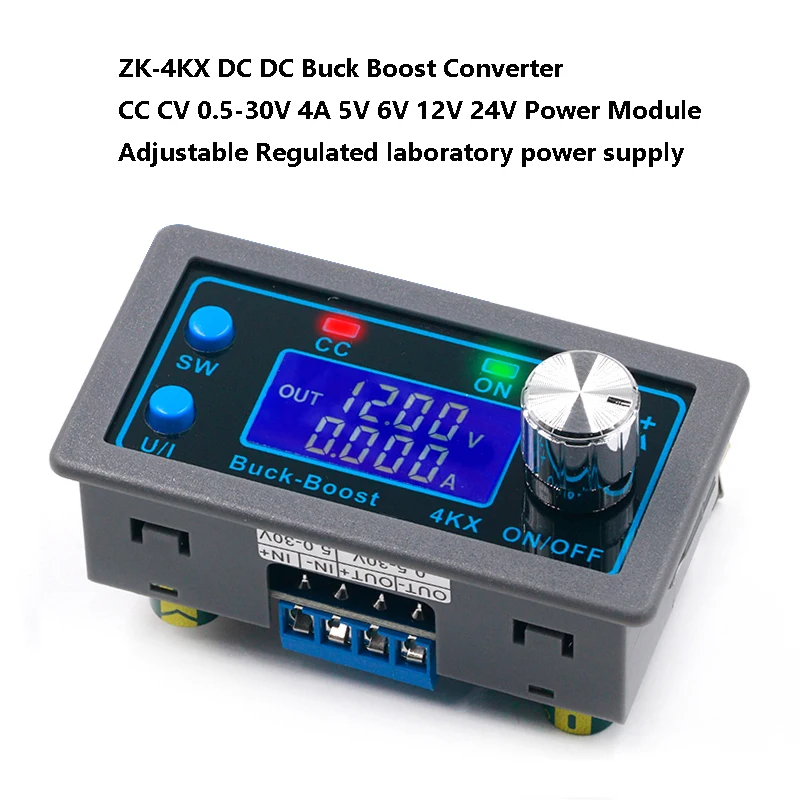 Zk-4kx Buck Boost Converter Dc Dc 0.5-30v 4a Cc Cv Power Module ...