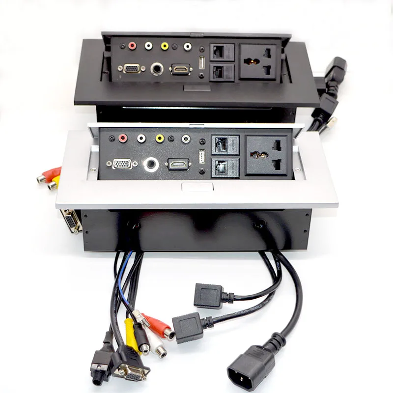 New Power Supply Socket Multimedia Desktop Jack With USB 3.5mm Audio AV ...