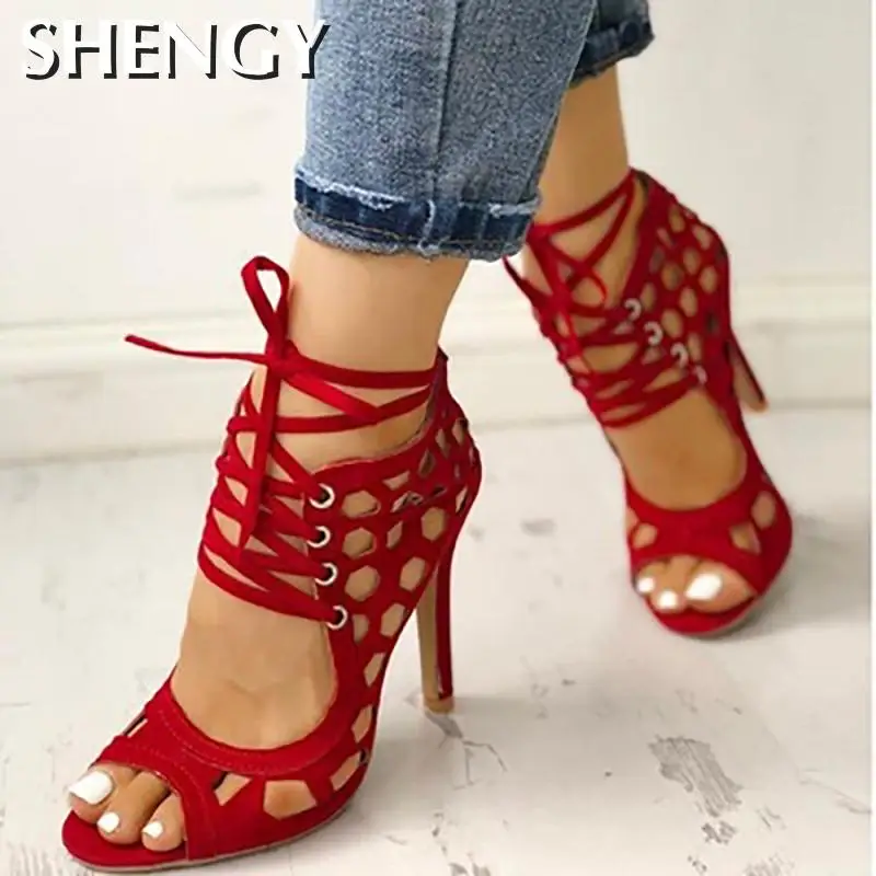 Women's Sandals Fine High-heeled Fashion 2020 Casual Fighter High Heels ...
