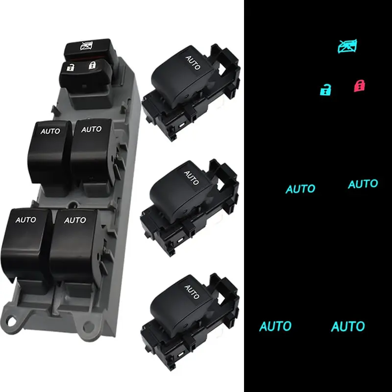 Fully automatic Lighted LED Power Single Window Switch set For Toyota ...