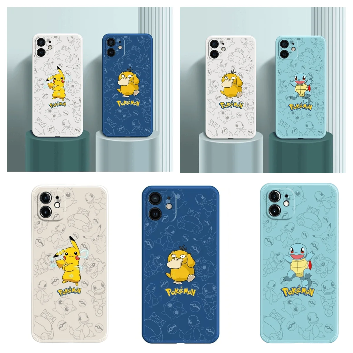 Pokemon Pikachu Psyduck Tpu Phone Case For Apple Iphone 11 12 Pro Max ...