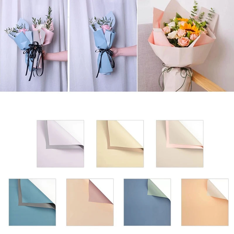 20pcs/set Flower Wrapping Paper Two-tone Gift Packaging Waterproof ...