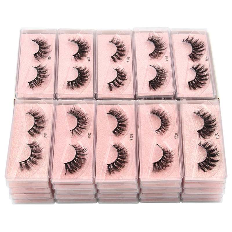Lanjinglin Mink Eyelashes False Fluffy Lashes Bulk Fake Eyelashes ...