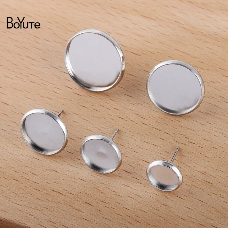 Stainless Steel Stud Earring Settings | Earrings Base Cabochon Lot ...