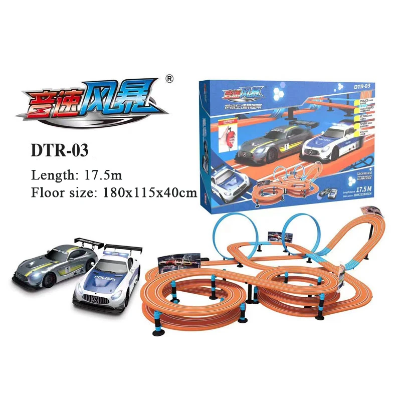 Electric Double Remote Control Car Racing Track Toy Autorama ...