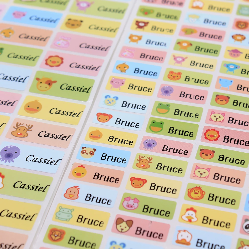 Cartoon cute bear custom name sticker girl waterproof personal tag ...