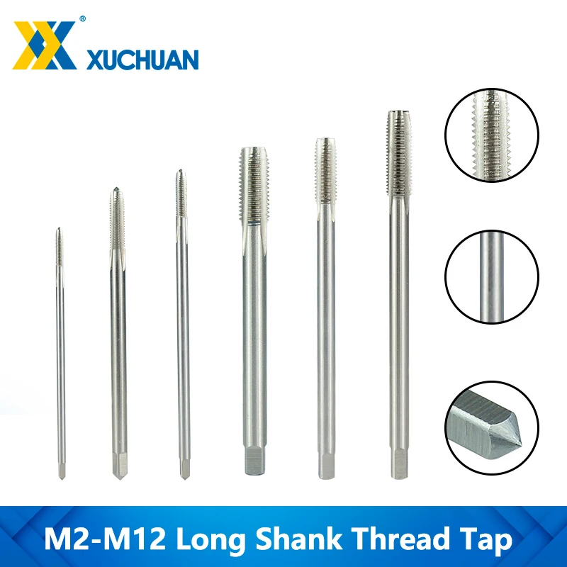 Thread Tap Long Shank M2-m12 Metric Hss Spiral Flute Taps 90-150 Long ...