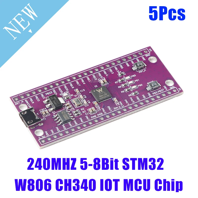 5Pcs-W806-Microcontroller-240MHZ-5-8Bit-STM32-Development-Board-CH340 ...