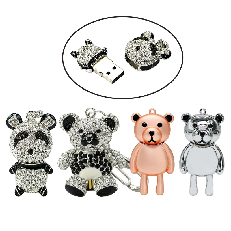 Diamond Crystal Panda Usb 플래시 드라이브 Thumb Pendrive Crystal Animal Bear U ...
