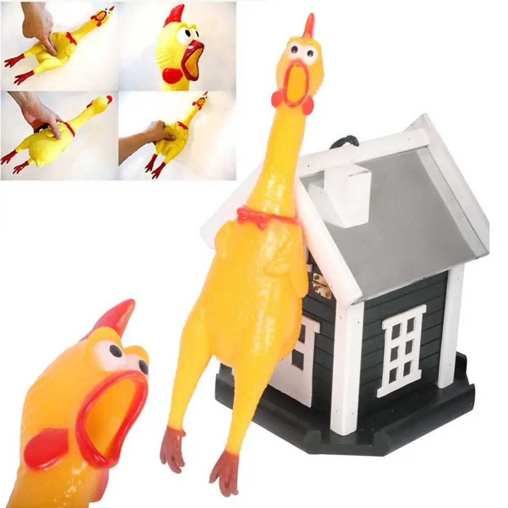 Squeeze Screaming Rubber Chicken Squeaker Chewing Toy Pet Dog Bite Toy ...